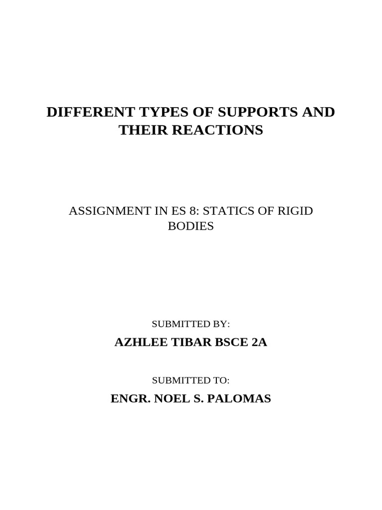Types of Supports in Statics Explained | PDF | Force | Rotation