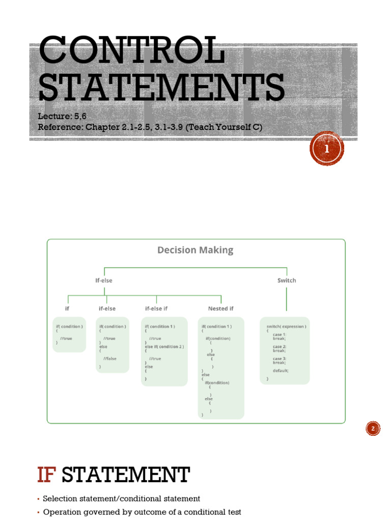 Lec 5 6 Control Statements | PDF | Control Flow | Computer Programming