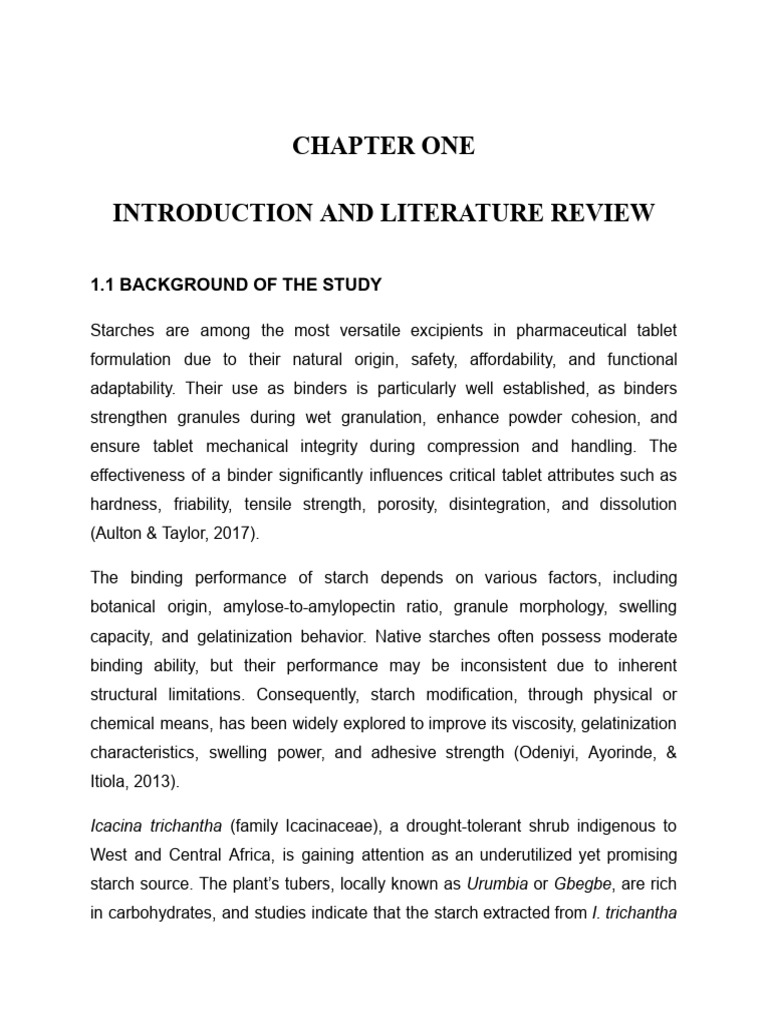 Evaluating Icacina trichantha Starch as Binder | PDF | Tablet (Pharmacy ...