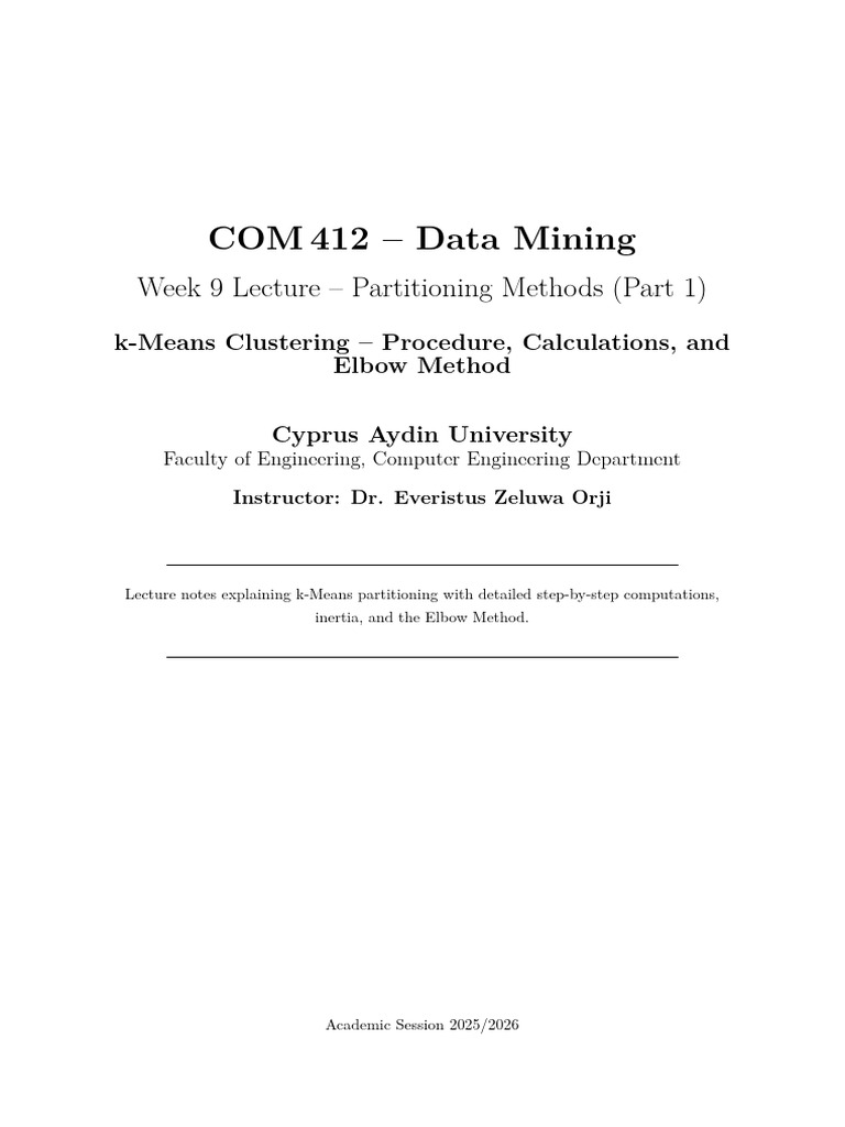 Partitioning Methods Part 1 | PDF | Cluster Analysis | Statistical ...