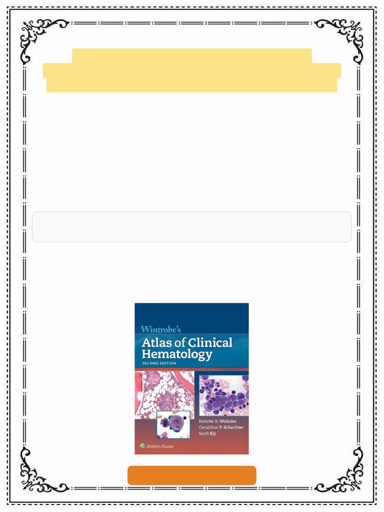 Atlas of Clinical Haematology Hematology 2018 2nd by Wintrobe 2nd ...