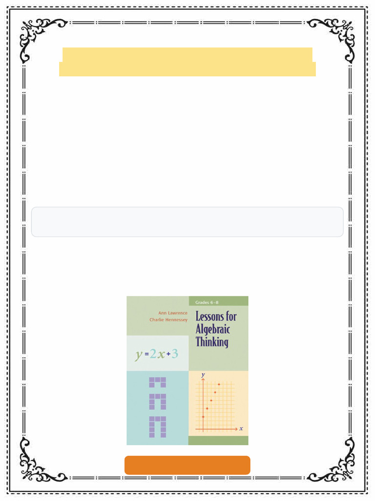 Lessons For Algebraic Thinking Ann Lawrence Download Full Ebook ...