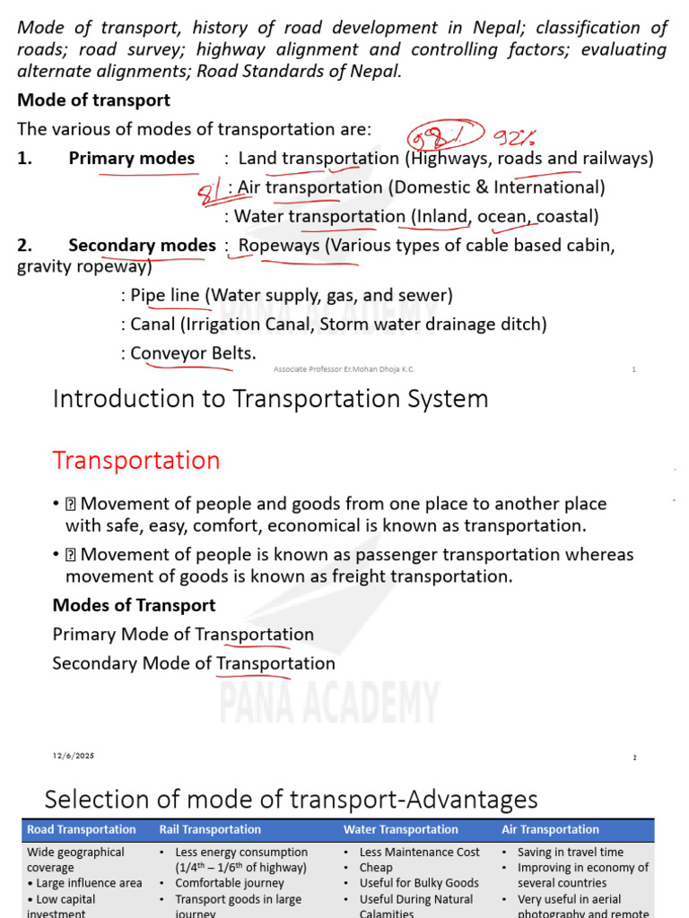 Transportation Modes and Road Development in Nepal | PDF | Transport ...