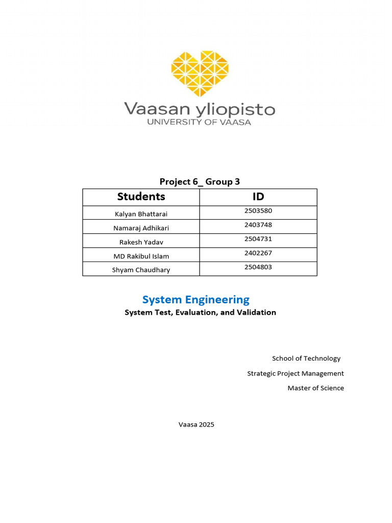 System Engineering Project 6 Final | PDF | Traffic | Reliability ...