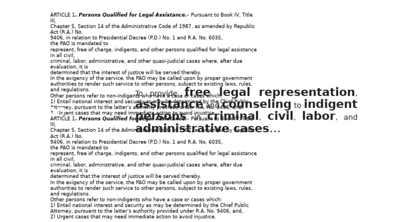 Pao Manual 2021 | PDF | Legal Aid | Common Law