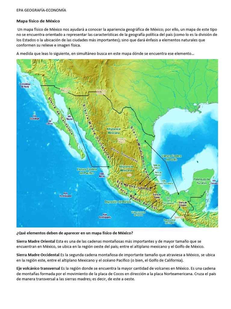 Mapa físico y biomas de México | PDF | México | Ecosistema