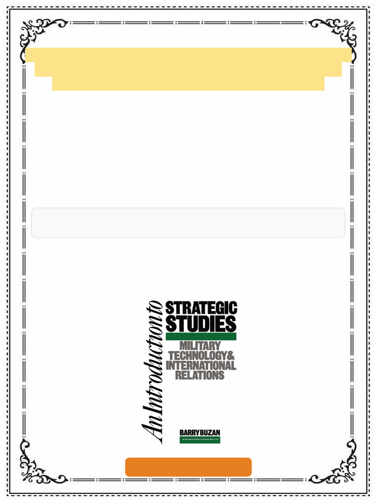 AN INTRODUCTION TO STRATEGIC STUDIES 1st Edition by Barry Buzan ...