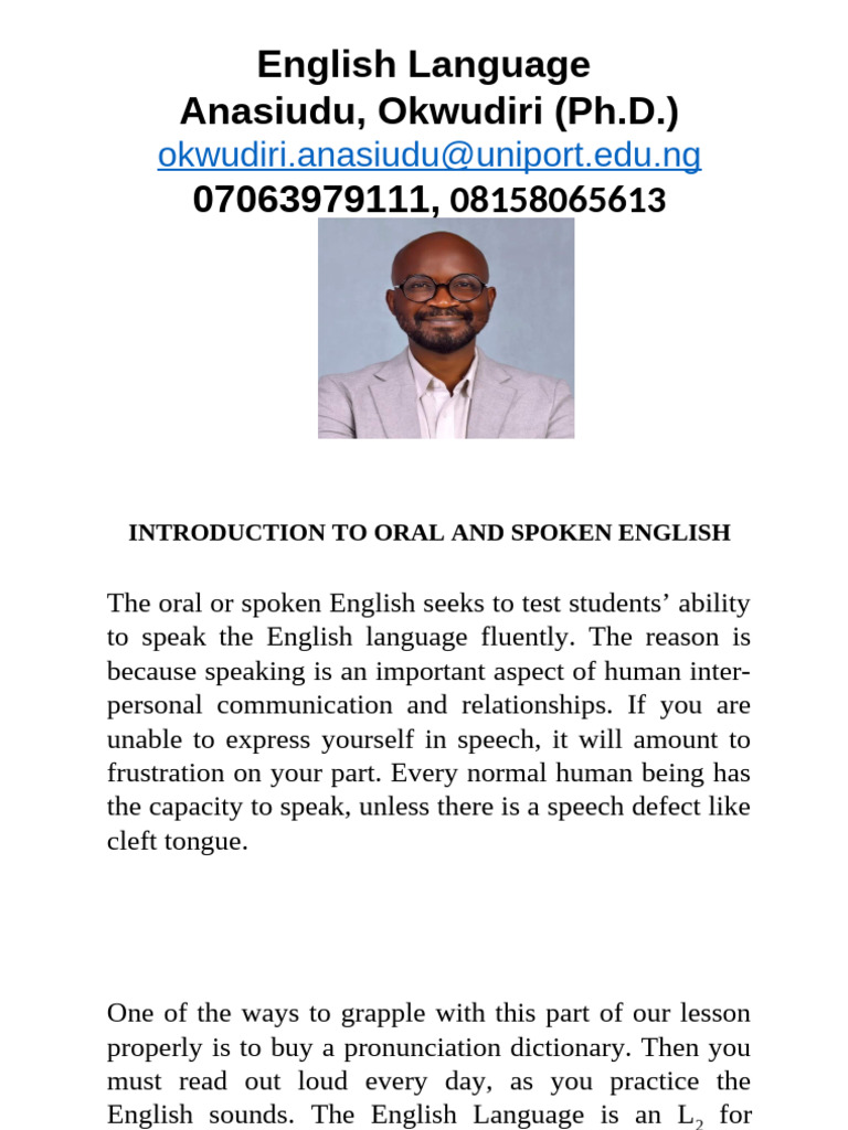 Part Three Oral English Intro. With Picures | PDF | Phonetics | Consonant