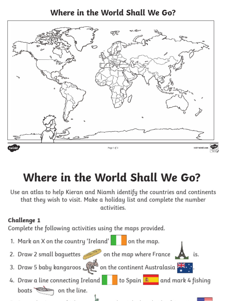 Fun World Map Activities for Kids | PDF