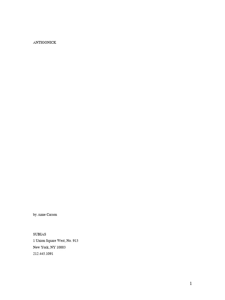Antigone: A Modern Adaptation Script | PDF