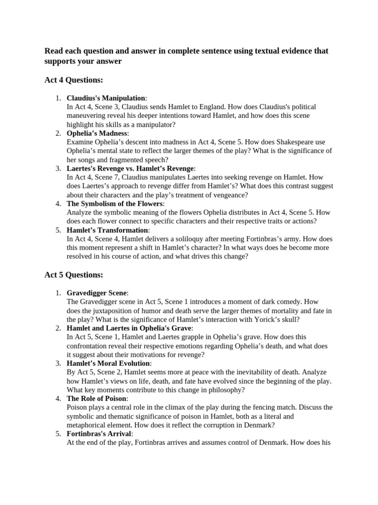 Hamlet Act Iv-V | PDF | Hamlet