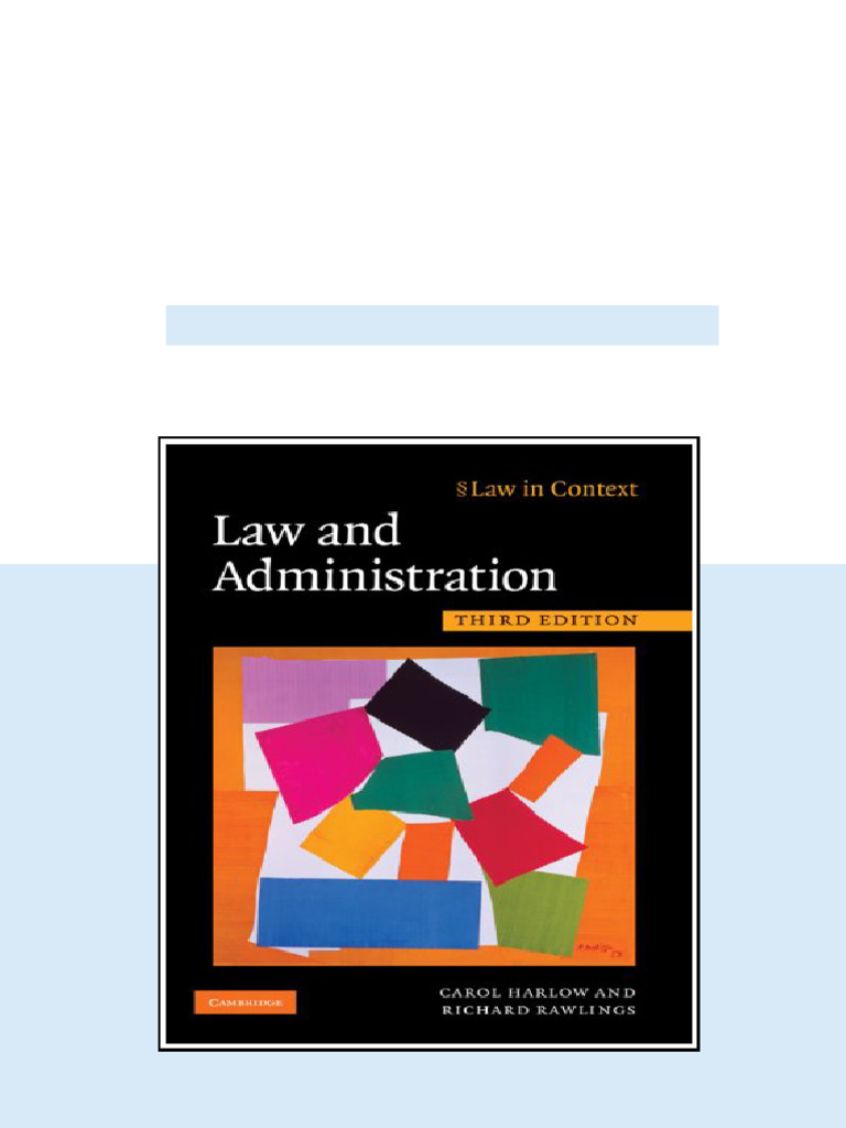 (Ebook) Law and Administration (Law in Context) by Carol Harlow ...