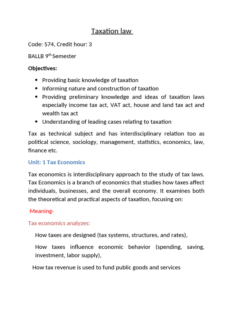 Taxation Law Chapter 1 | PDF | Taxes | Direct Tax