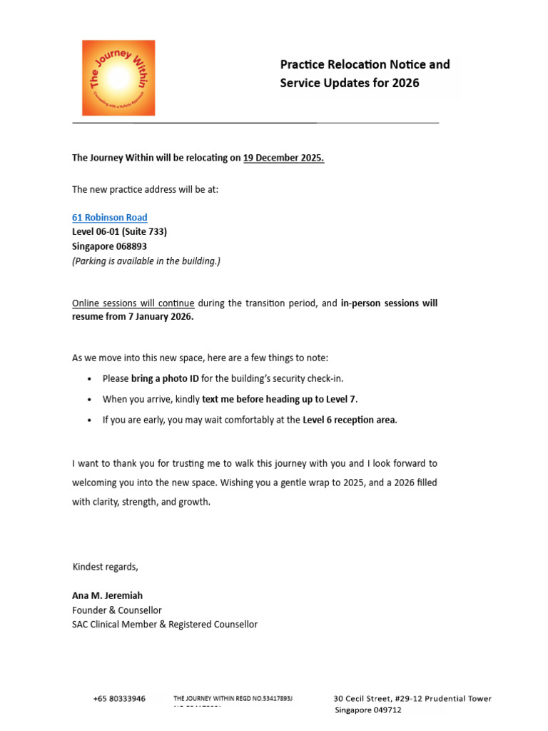 Practise Relocation Notice 19 Dec - 6 Jan 2026 EAP | PDF