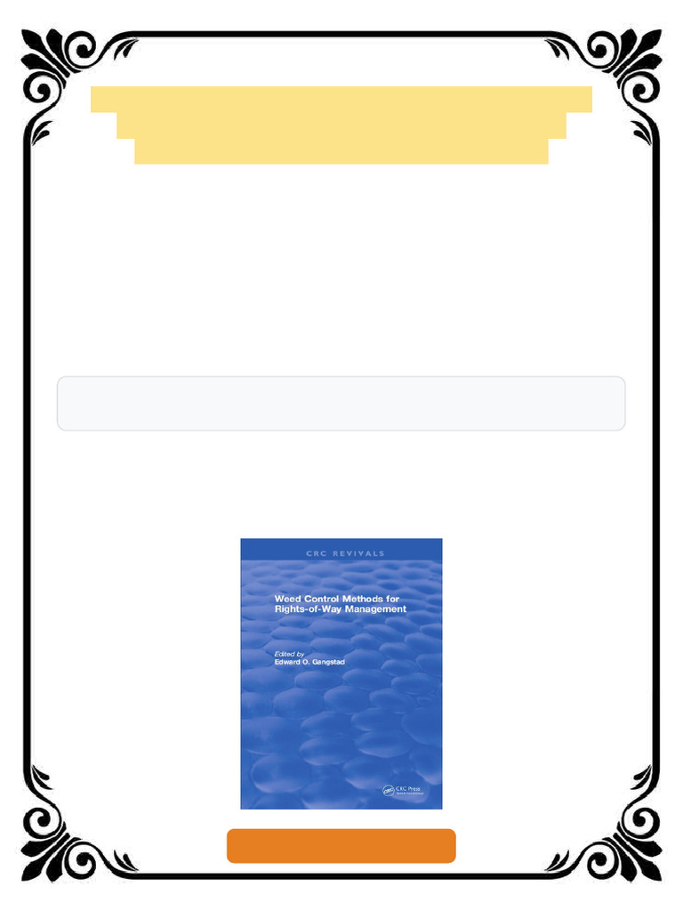 Weed Control Methods for Rights of Way Management First Edition ...
