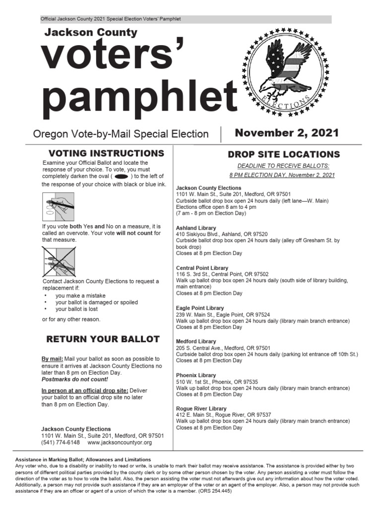 Jackson County Voting Assistance Guide | PDF | Ballot | Voter Registration