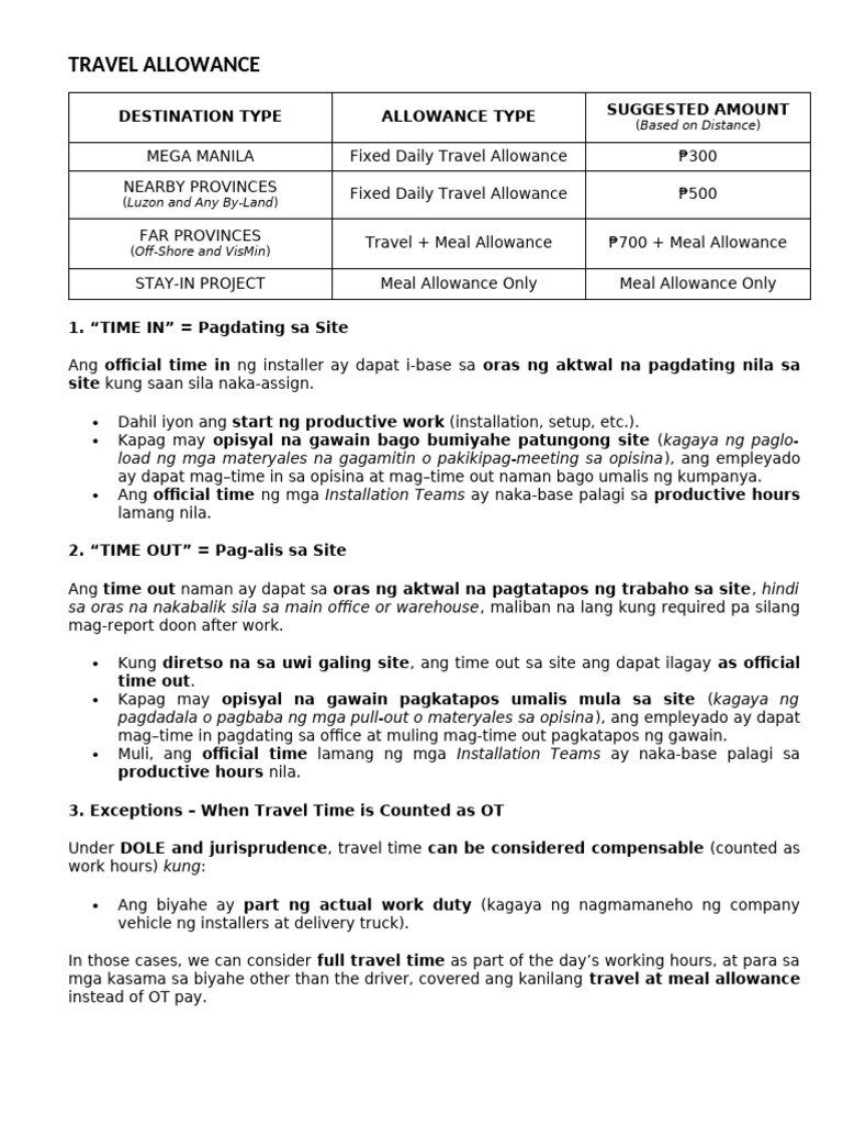 Travel Allowance Scheme | PDF