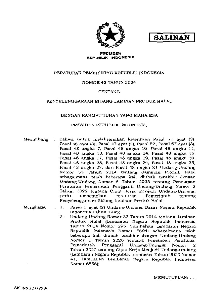 PP Nomor 42 Tahun 2024 - Compressed | PDF