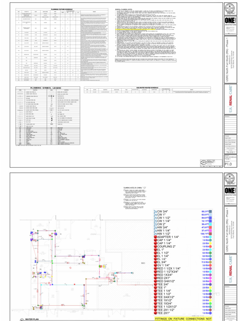 US Renal Care Center Plumbing Marked Plan | PDF
