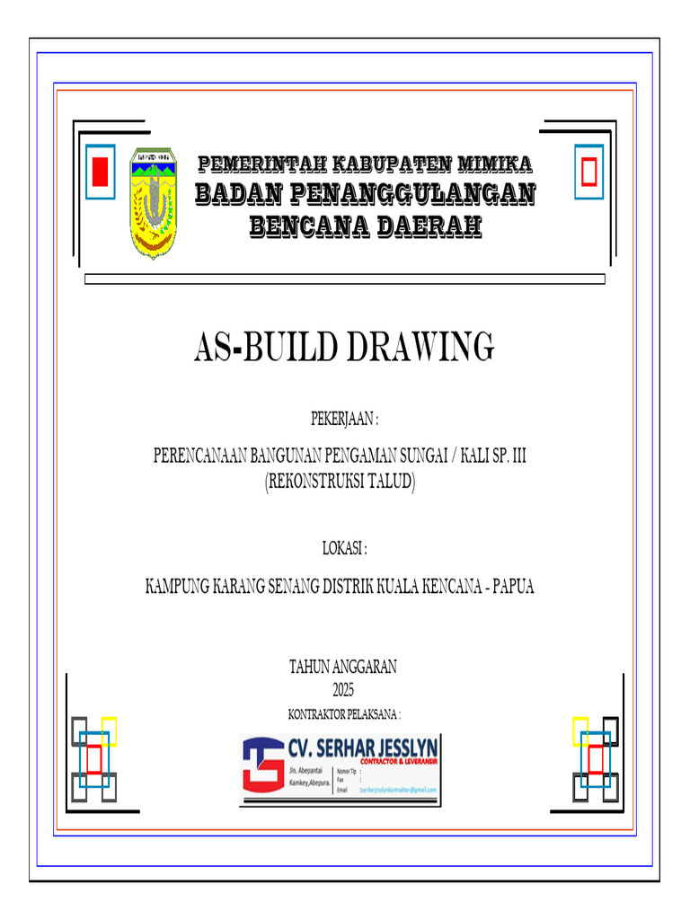 Rekonstruksi Talud Pengaman Sungai Mimika | PDF