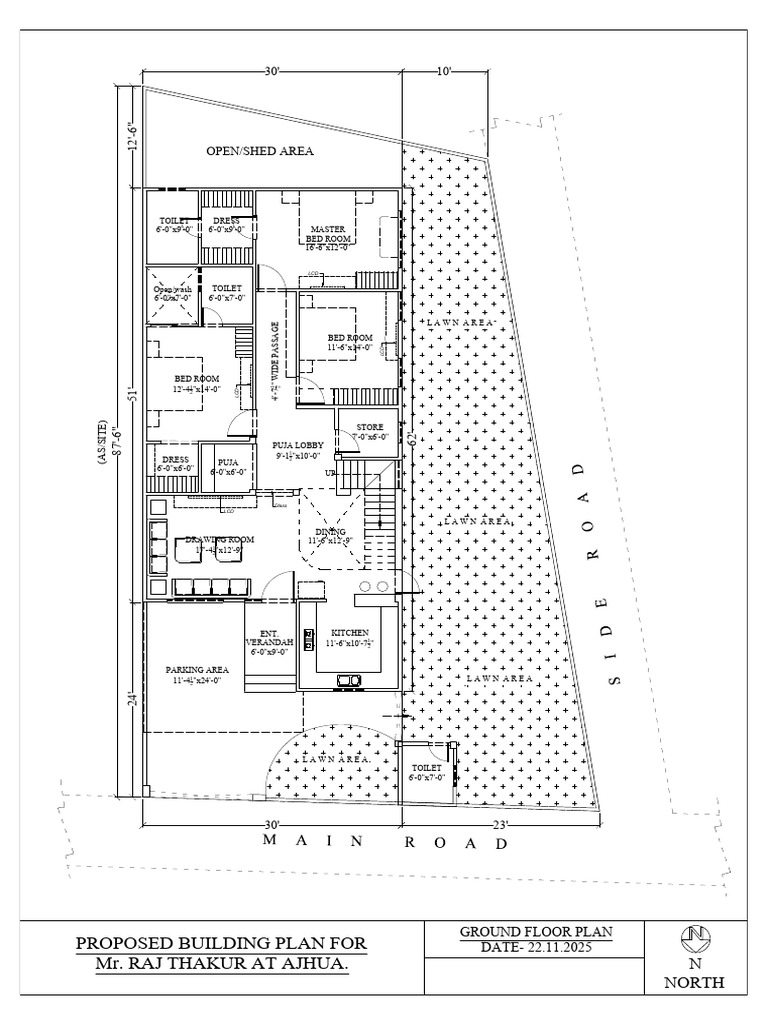 Ground Floor Plan For 1080 SQ Foot House | PDF