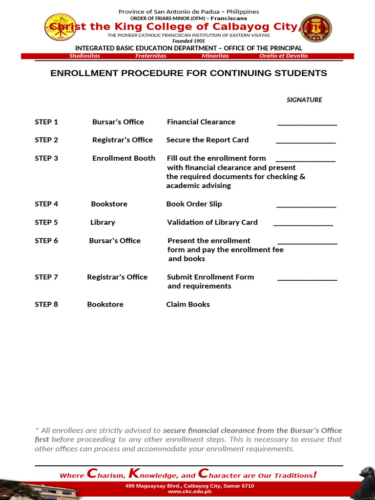 Enrollment Procedure 24-25 | PDF