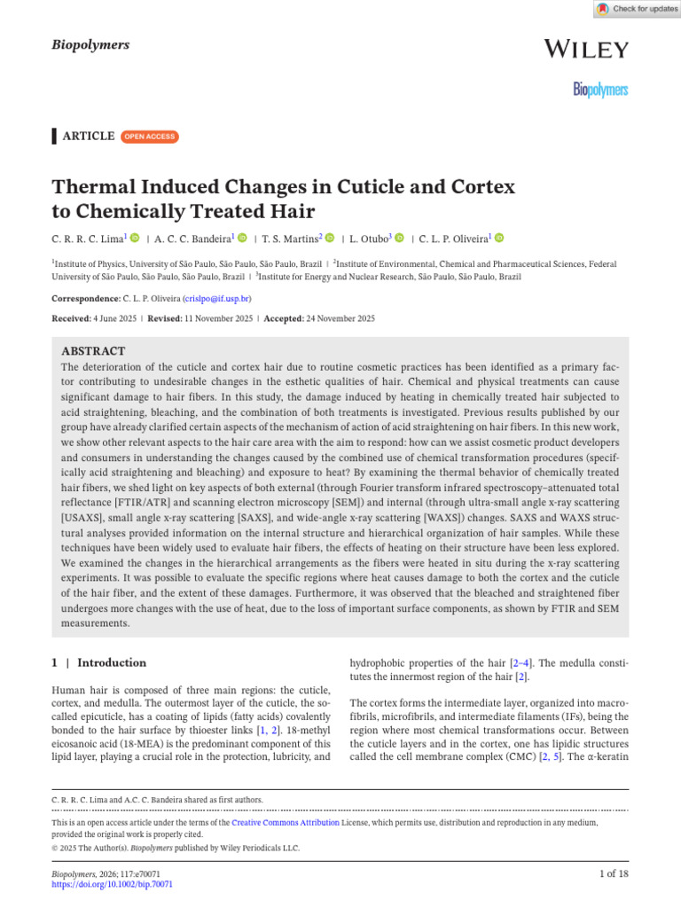 Biopolymers - 2025 - Lima - Thermal Induced Changes in Cuticle and ...