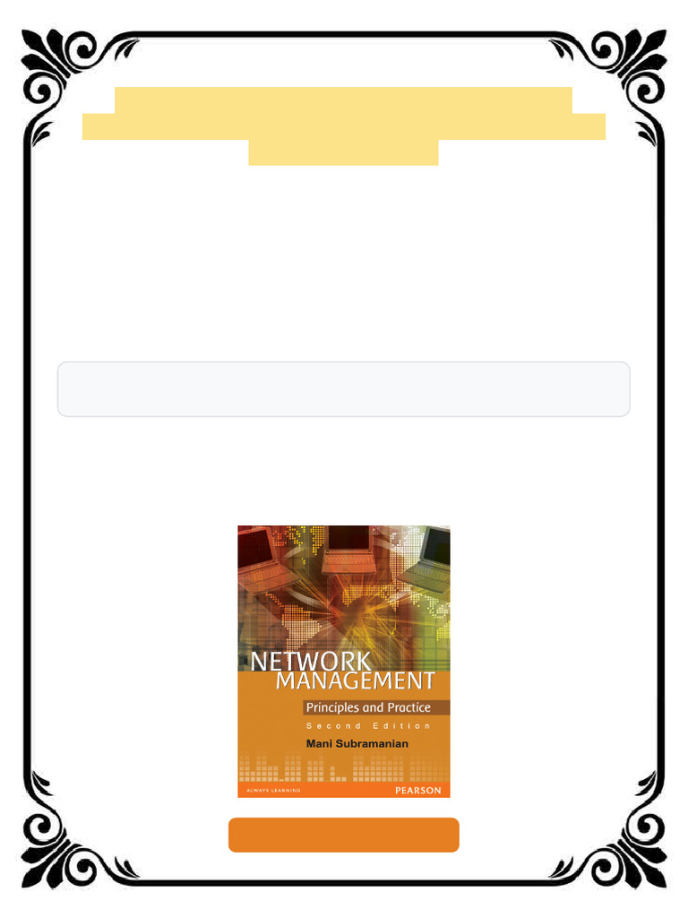 Network Management 2nd Edition Mani Subramanian Ebook Fully Updated ...