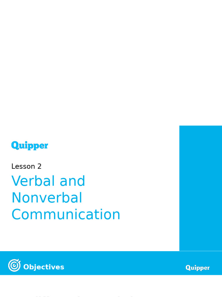 Oral Communication Unit 1 Lesson 2 Verbal and Nonverbal Communication ...
