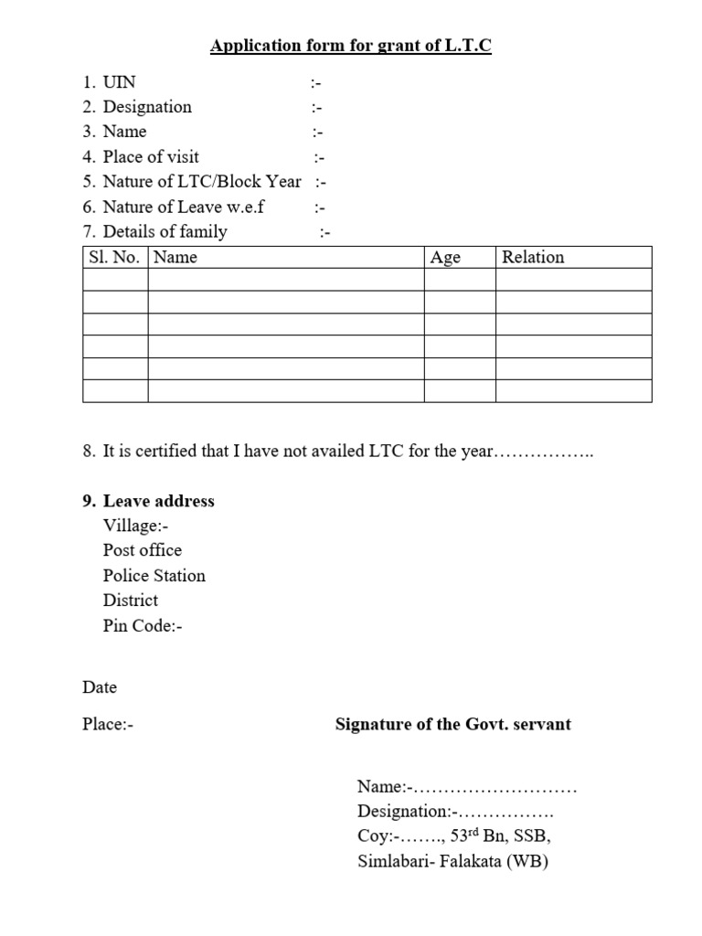 LTC Grant Application Form | PDF