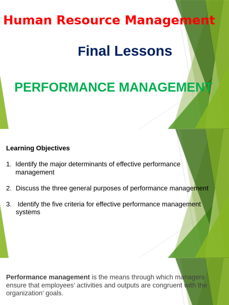 HRM-FINAL-LESSONS-1 | PDF | Performance Appraisal | Goal