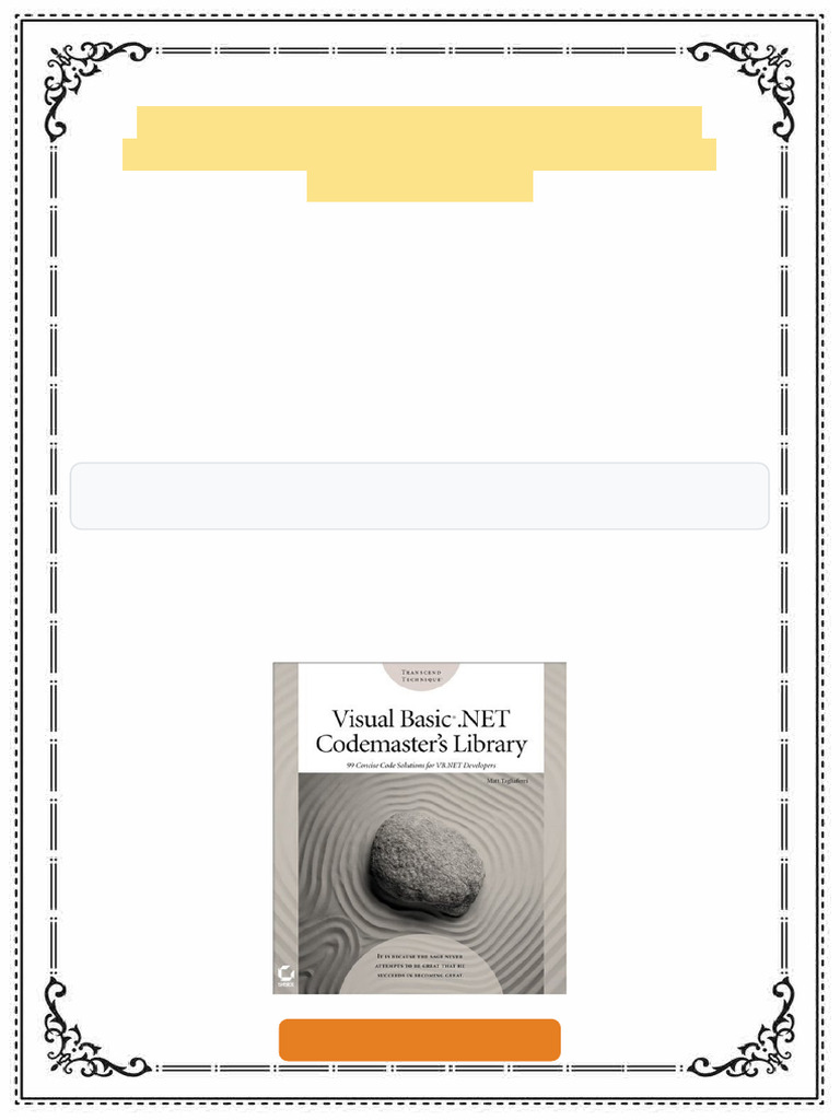 Visual Basic NET Codemaster s Library Matt Tagliaferri ebook no-install ...