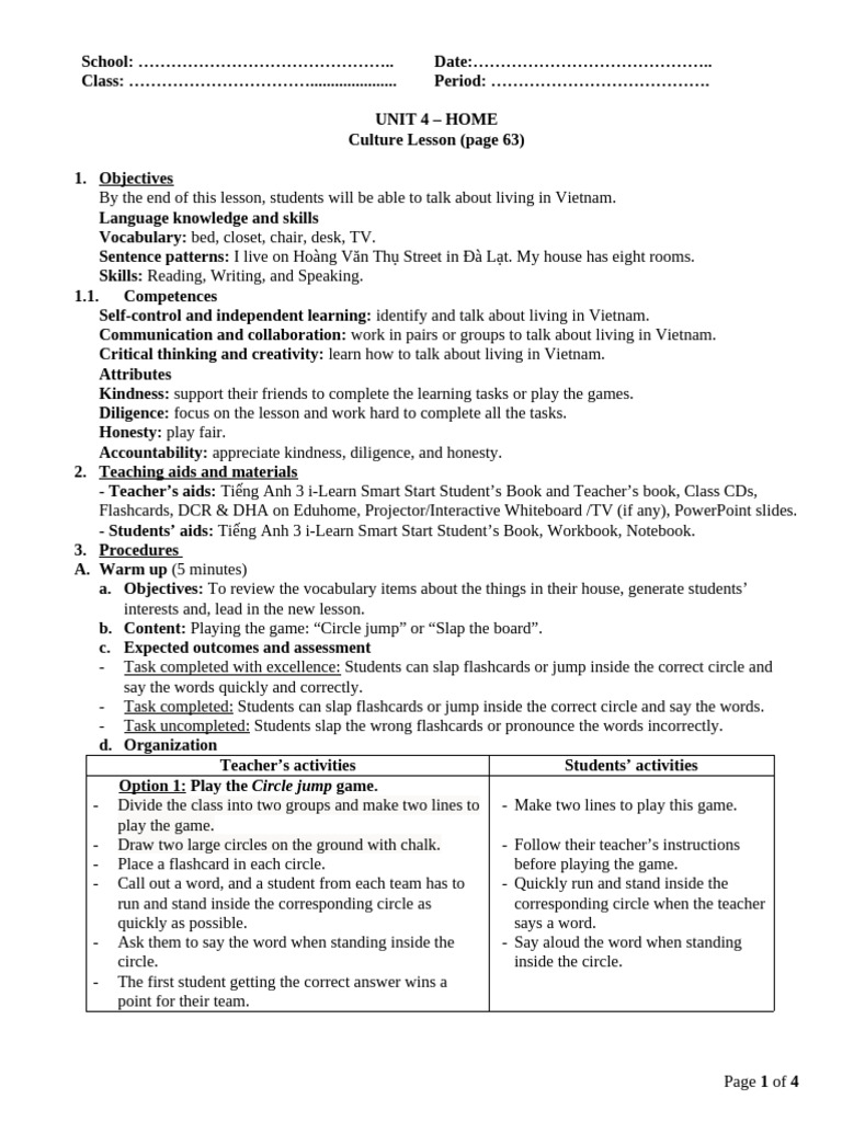 Unit 4 - Lesson 4 - Culture - Page 63 | PDF | Communication | Cognitive ...
