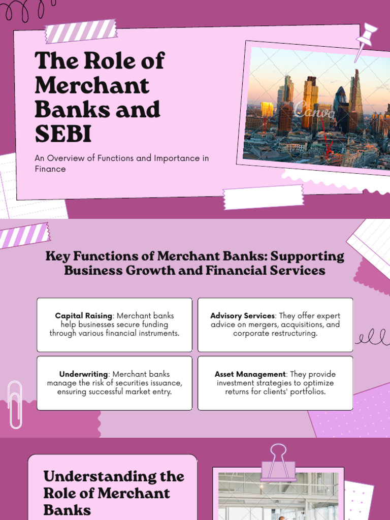 The Role of Merchant Banks and SEBI | PDF | Banks | Securities (Finance)