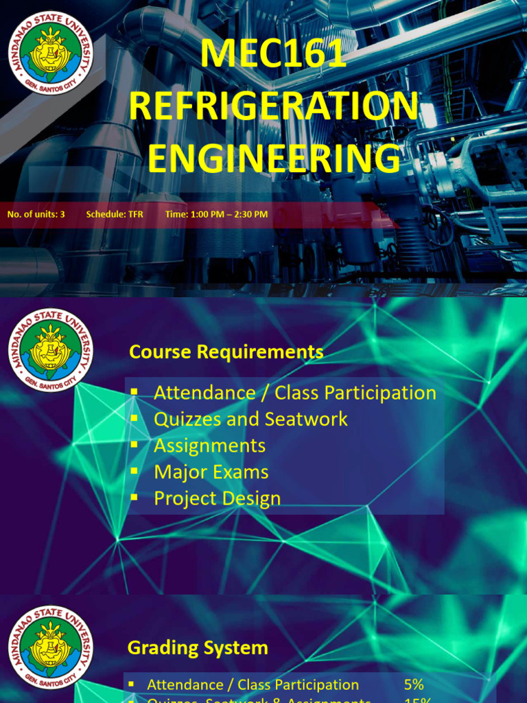 Lecture 1 Refrigeration Terms and Principles Carnot Engine and Reversed ...