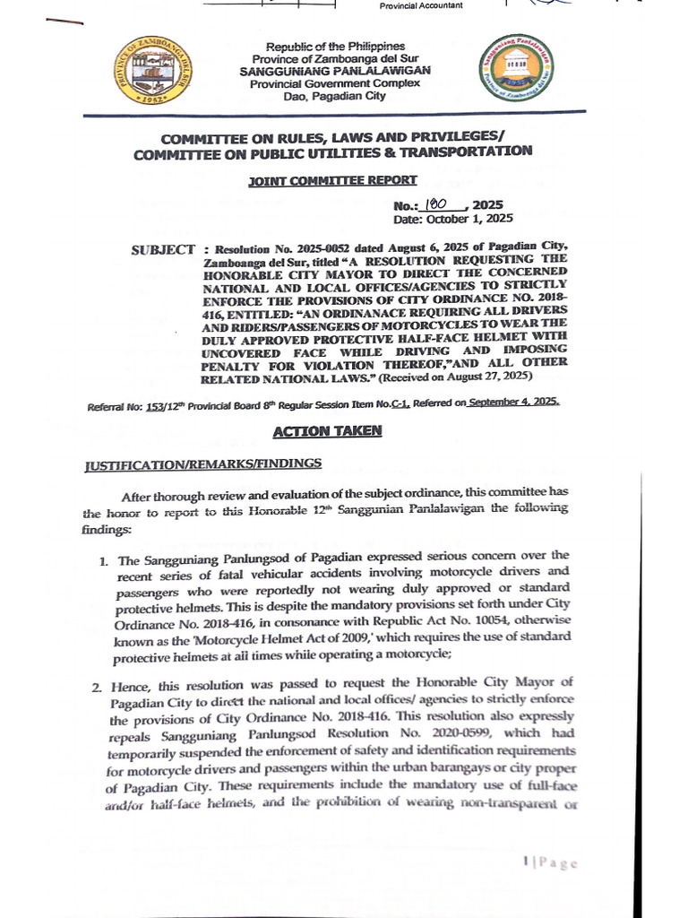 Committee Report No 180-2025 | PDF