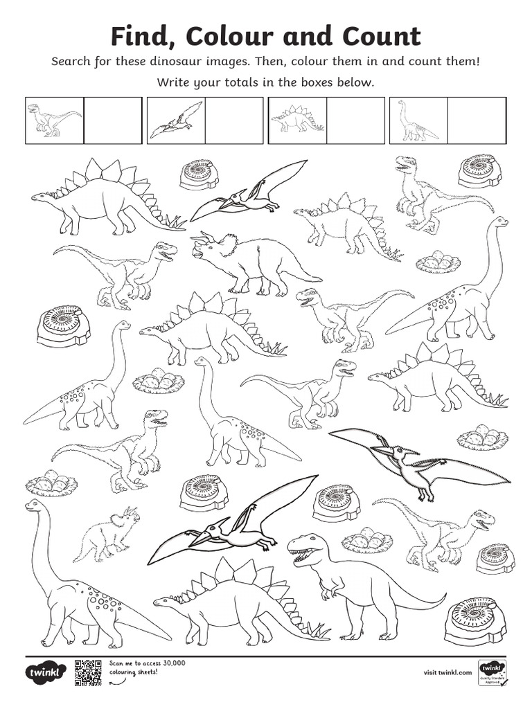 Count and Color Dinosaur | PDF