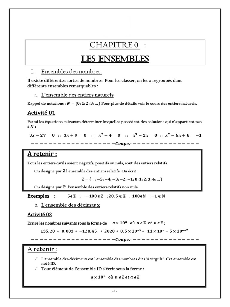 Ensembles de Nombres et Propriétés Mathématiques | PDF | Nombre ...