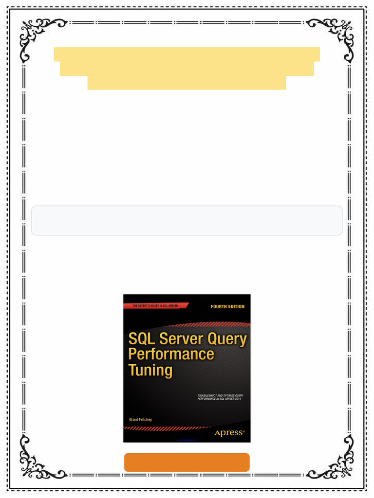 SQL Server Query Performance Tuning 4th Edition Grant Fritchey eBook ...