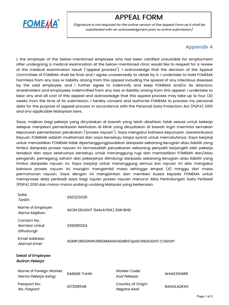 Appeal Form Appeal Form: Appendix 4 Appendix 4 | PDF