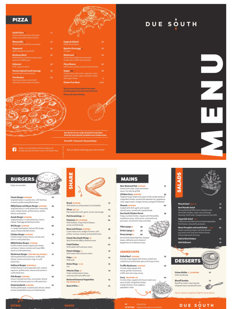 Due South Menu 2025 | PDF