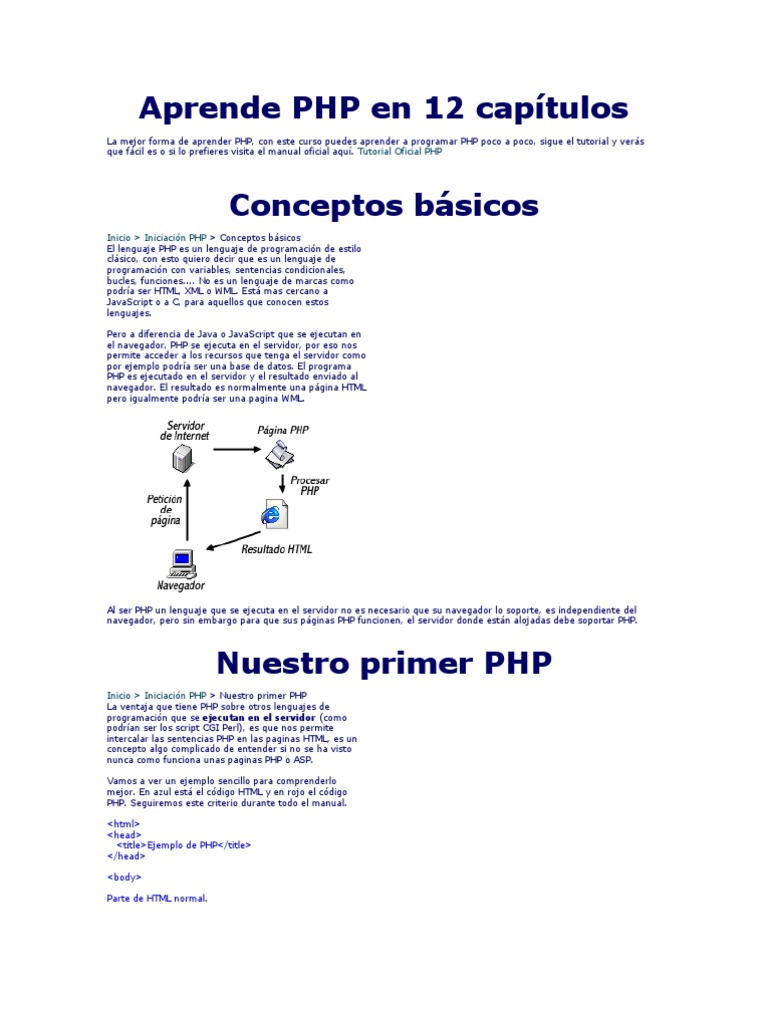 Aprende PHP en 12 Capítulos | PDF | Php | Servidor web