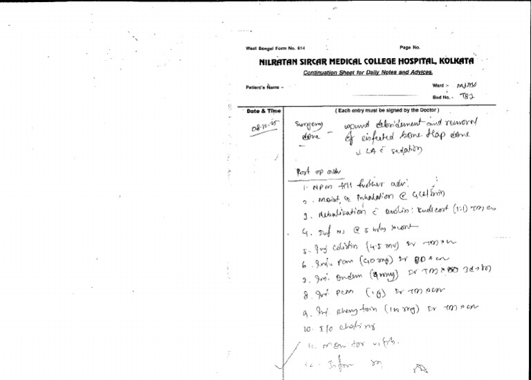 Ot Note With Post Op Advice | PDF