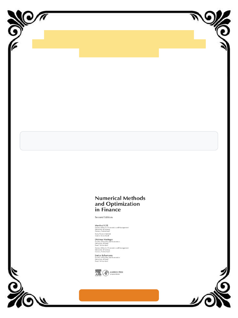 Numerical Methods and Optimization in Finance [2nd ed.] Manfred Gilli ebook unlocked pdf edition ...