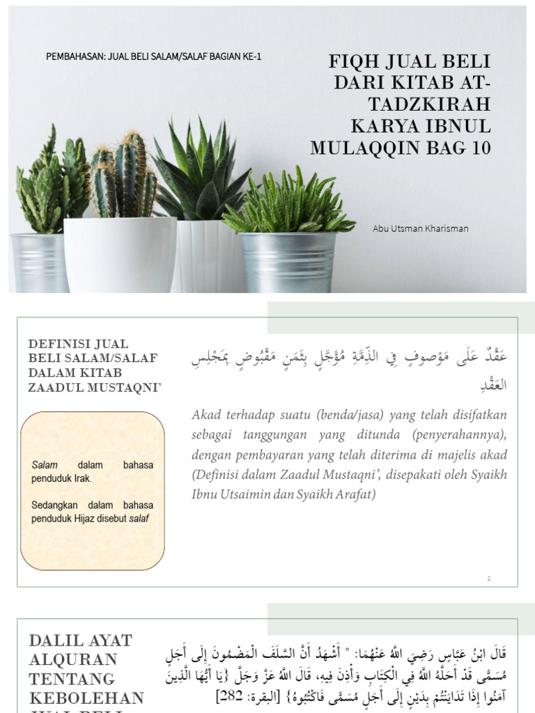 KITABUL BUYU’ MINAT TADZKIRAH 10 | PDF