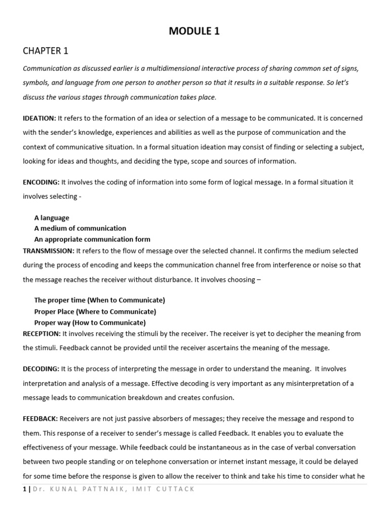 Mca Ce Notes | PDF | Nonverbal Communication | Communication