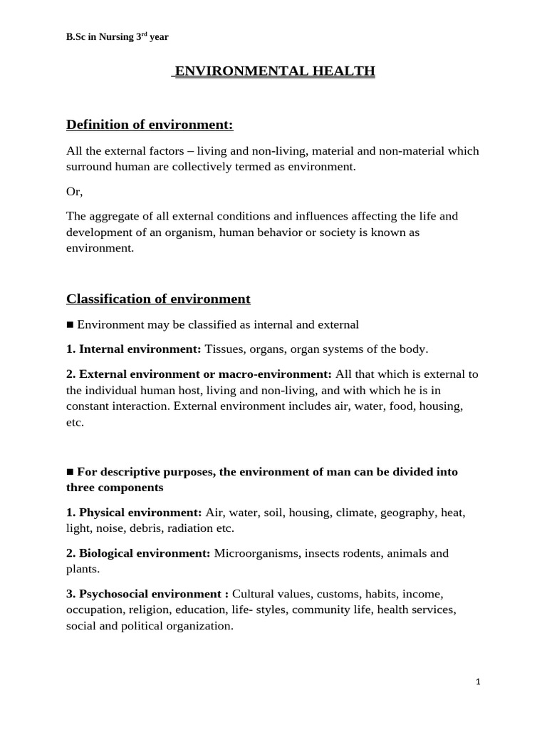 Enviromental Health 1 | PDF | Occupational Safety And Health ...