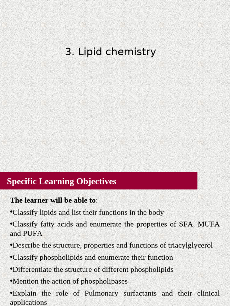 Lipid Chemistry: Classification and Functions | PDF | Triglyceride | Lipid