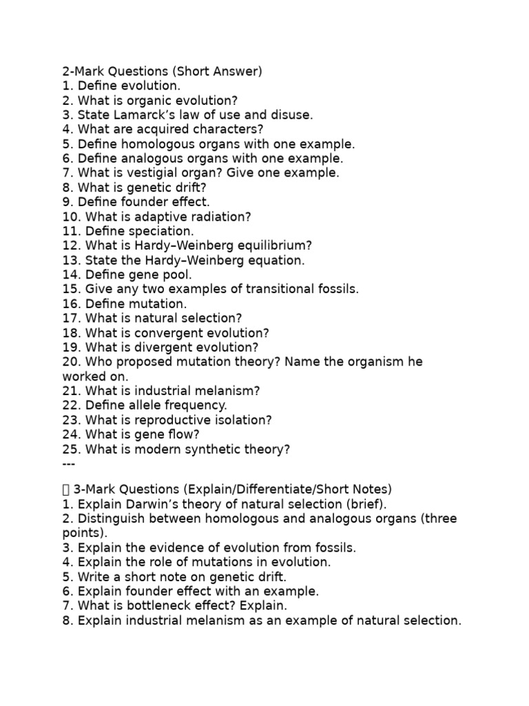 Key Concepts of Evolution and Natural Selection | PDF | Evolution ...
