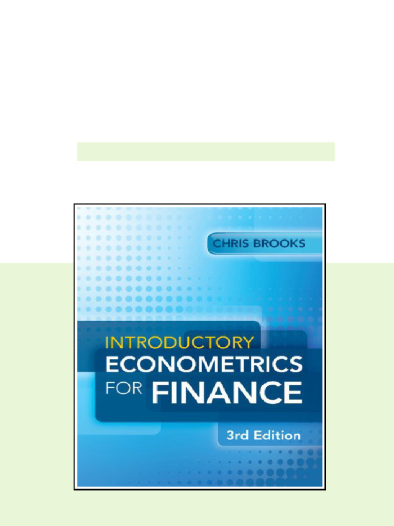 Introductory Econometrics for Finance 3d Edition Chris Brooks - ebook ...
